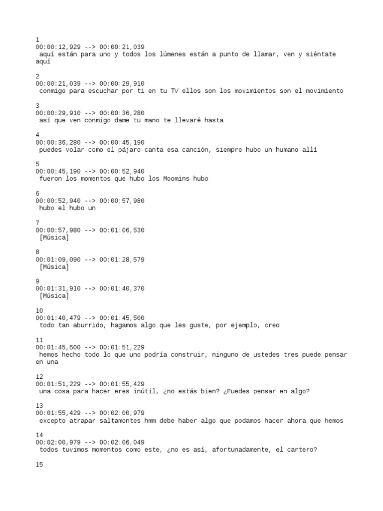 (Spanish) Moomins - Aunt Jane - Eng - Esp (DownSub - Com) | PDF