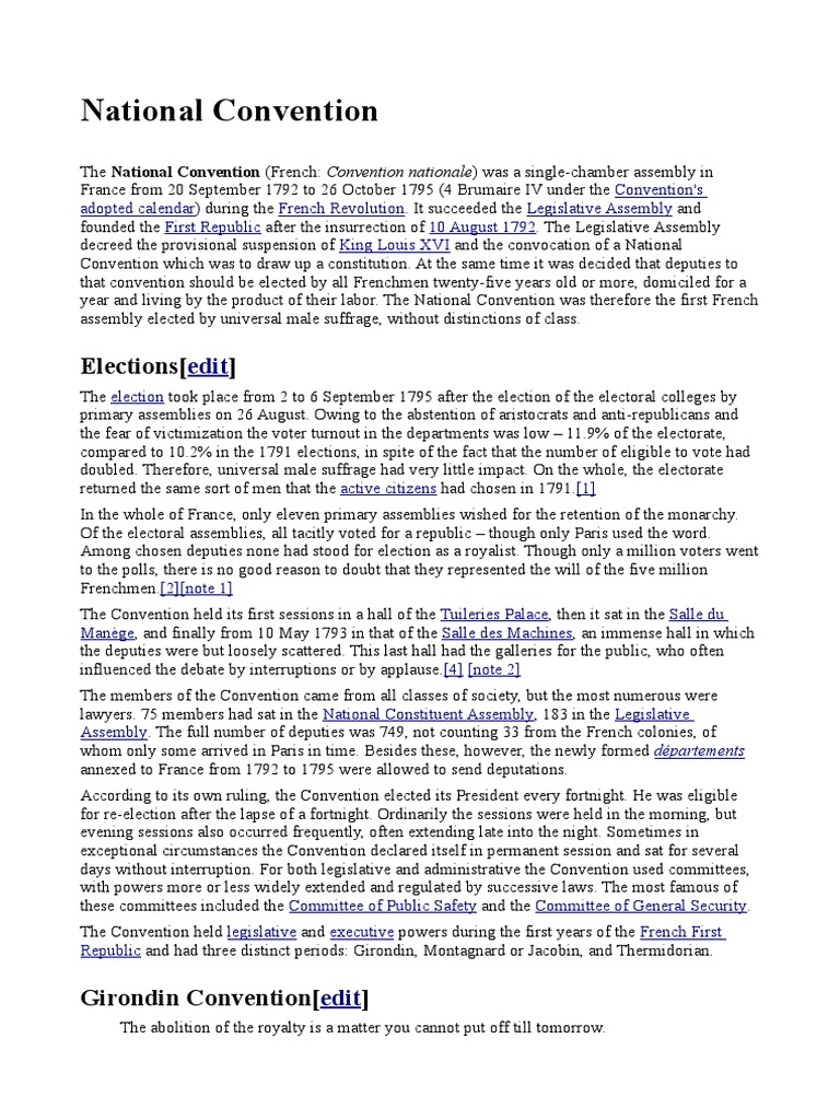 National Convention | PDF | Atlantic Revolutions | France