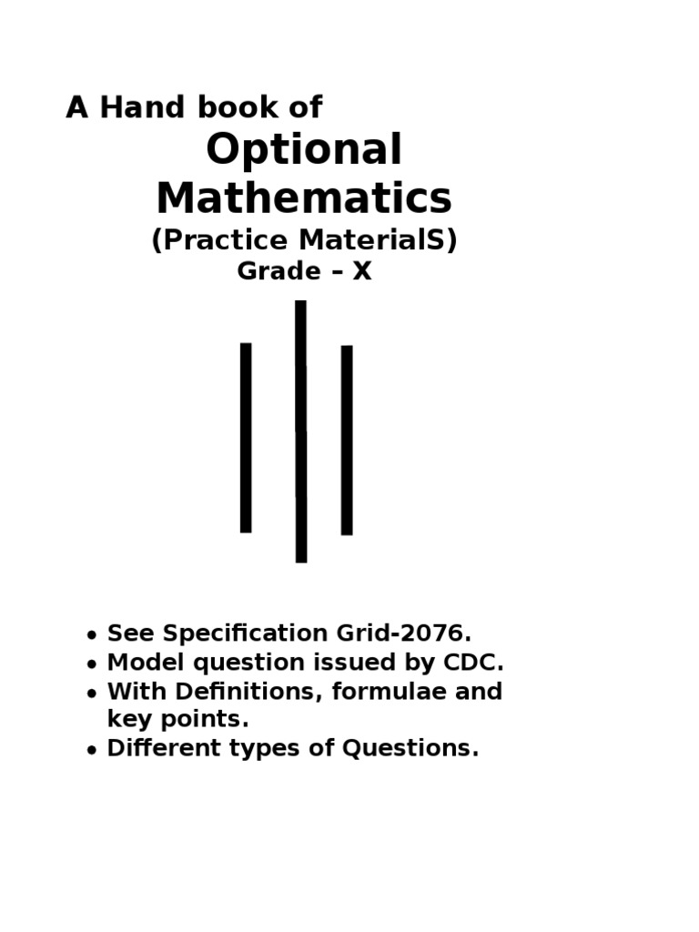 Opt Math Class X Book (MP) | PDF | Matrix (Mathematics) | Determinant