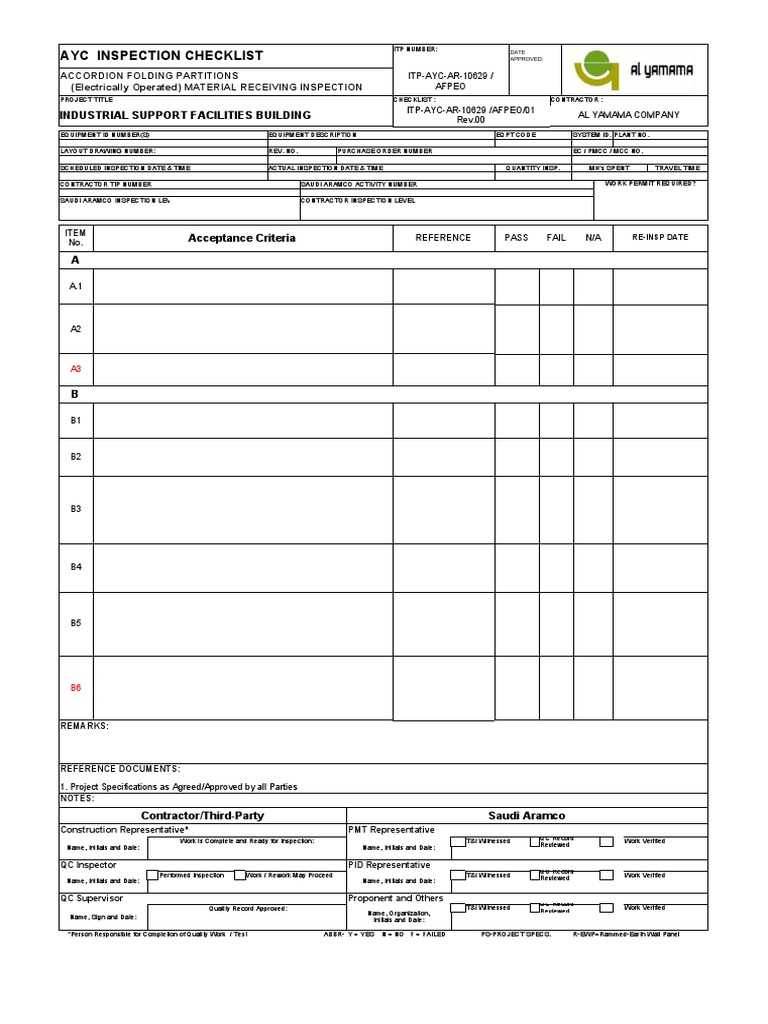 Ayc Ic & Itp Accordion Wall Partition | PDF | Pipe (Fluid Conveyance ...