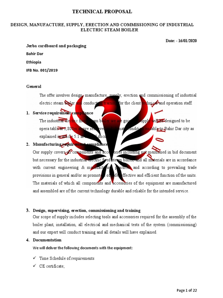 Technical Proposal of Boiler | PDF | Boiler | Steam