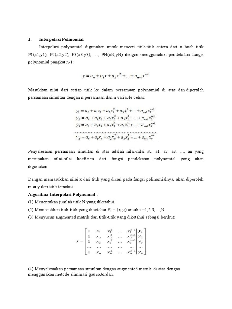 Interpolasi Polinomial | PDF