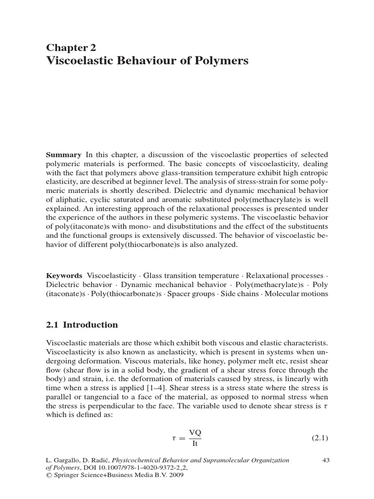 Polymer Viscoelasticity Basics | PDF | Viscoelasticity | Creep (Deformation)