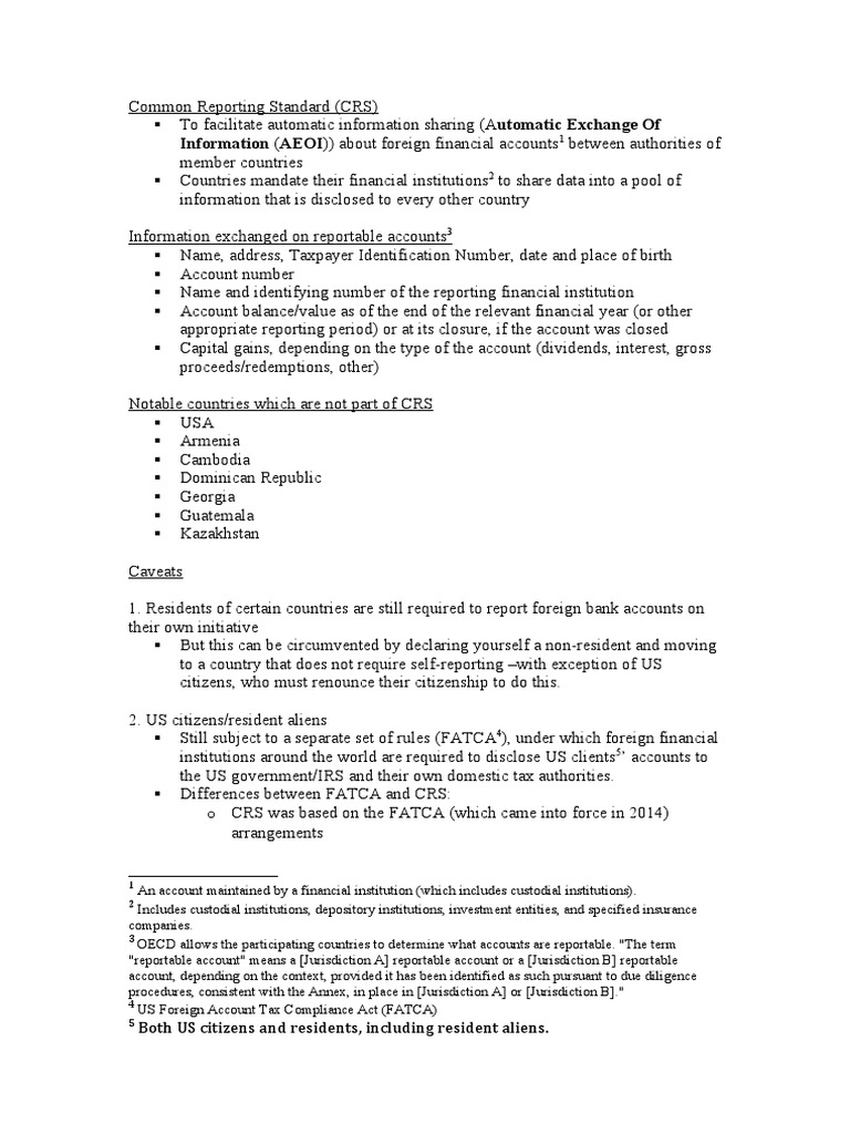 Information (AEOI) ) About Foreign Financial Accounts | PDF | Public ...