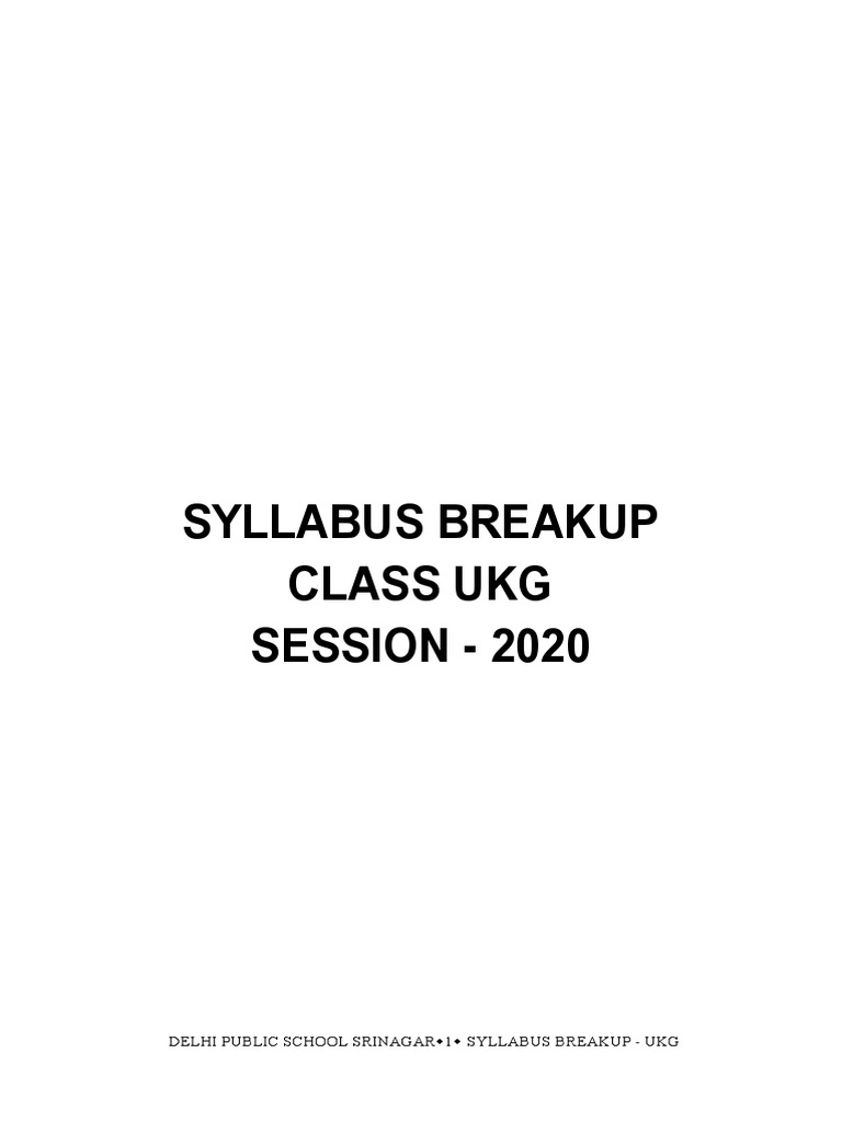 UKG Syllabus 2020 PDF | PDF | Writing | Nature