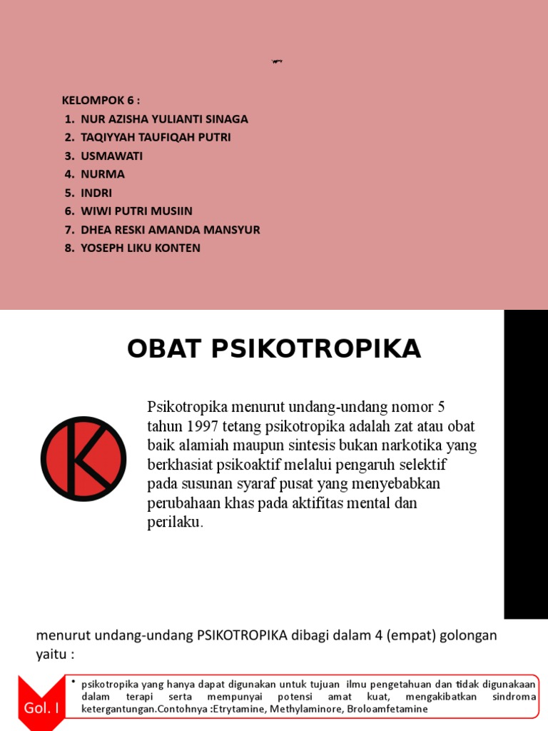 Penggolongan Obat Psikotropika, Narkotika, Prekursor | PDF