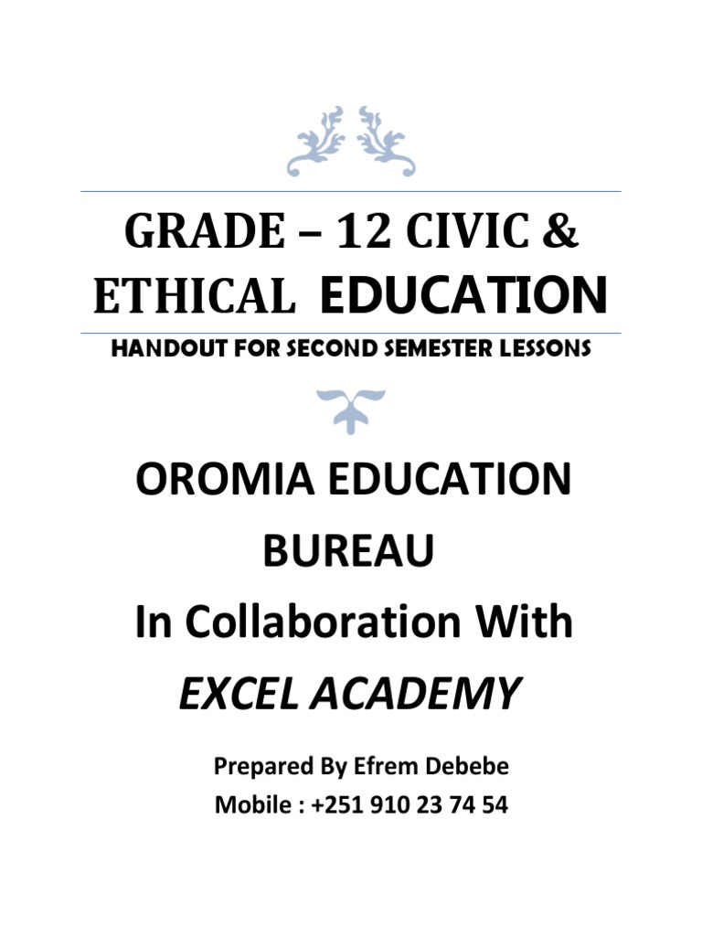 Grade - 12 Civic & Ethical Education: Oromia Education Bureau in ...