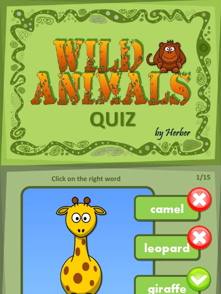 Wild Animal Recognition Quiz | PDF