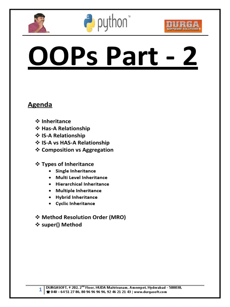 OOPs-Part - 2 PDF | PDF | Inheritance (Object Oriented Programming ...