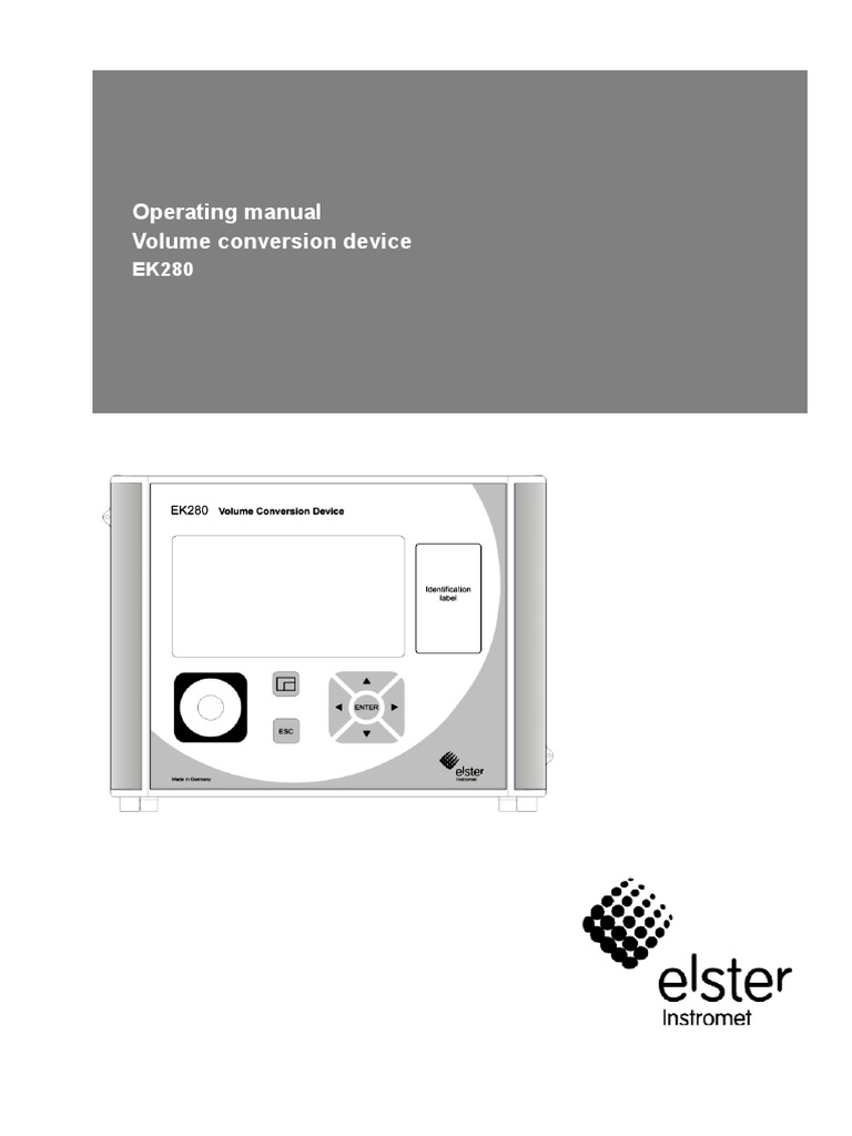 Elster EK280 Manual | PDF | Power Supply | Dangerous Goods
