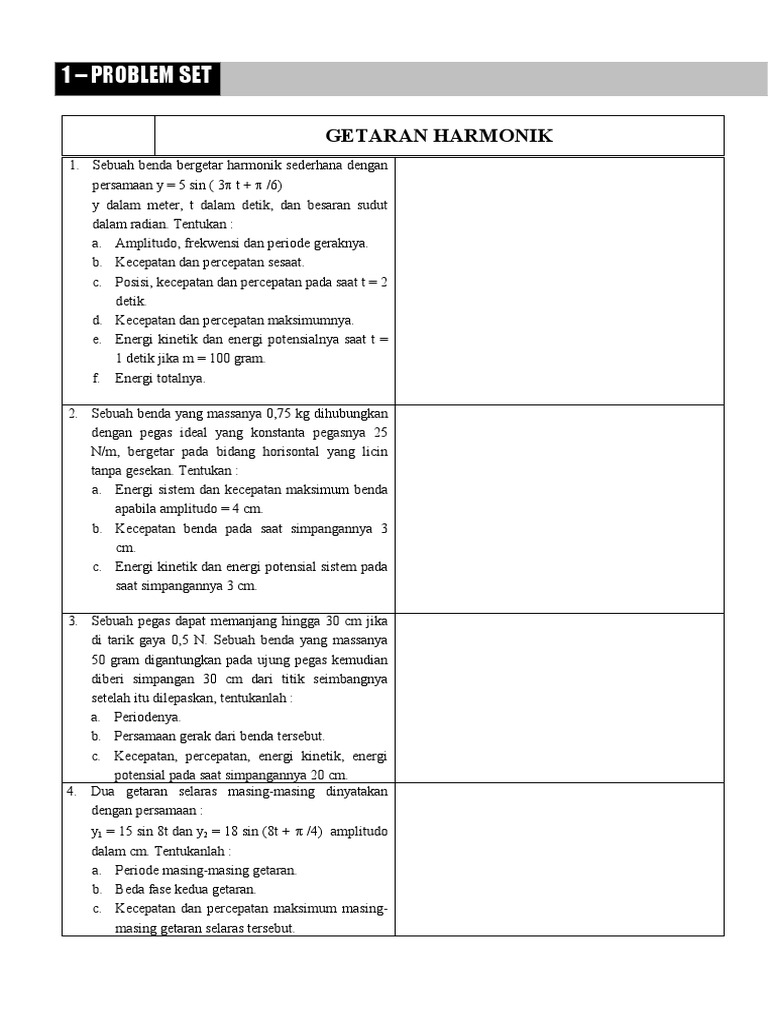 Fisika 10 - Getaran Harmonik | PDF