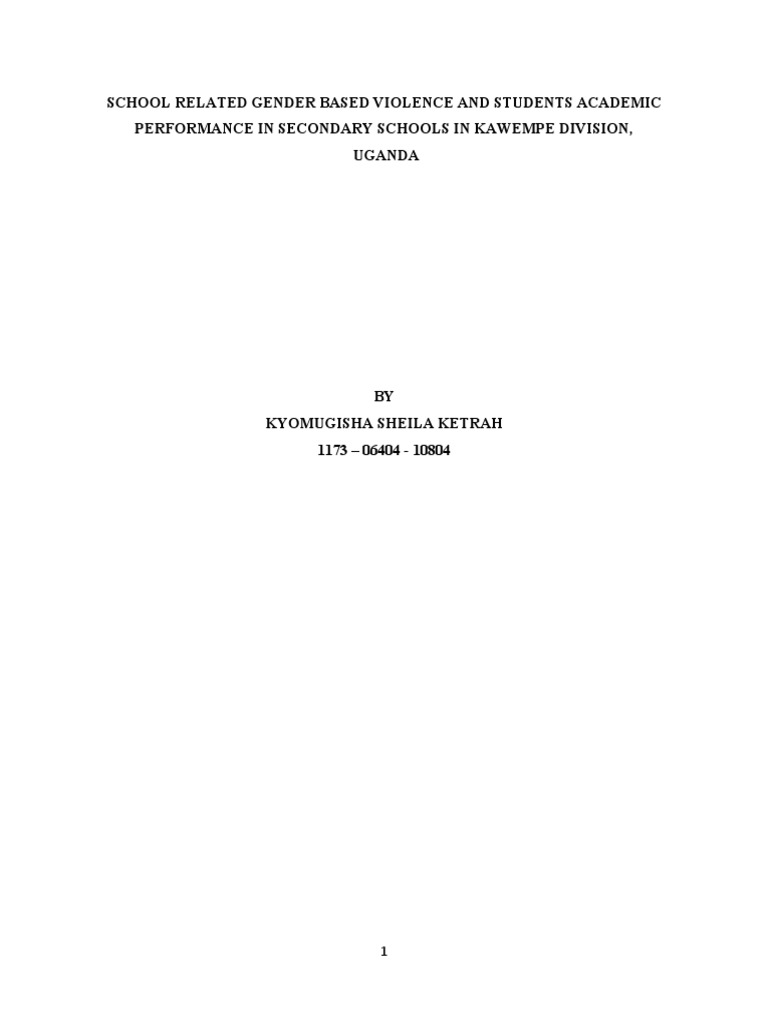 How SRGBV Impacts Student Academic Performance | PDF | Violence ...