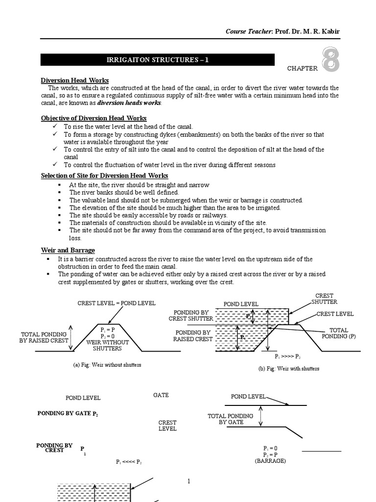 Diversion of Head Work PDF | PDF | River | Deep Foundation