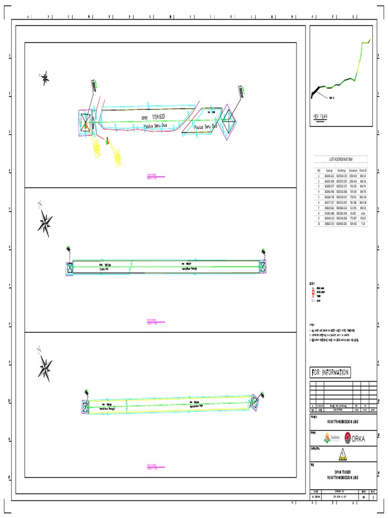 List Koordinat BM: Span Tower SKALA 1: 500 | PDF