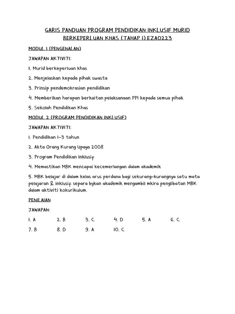 Garis Panduan Program Inklusif PDF | PDF Garis Panduan Program Inklusif PDF | PDF