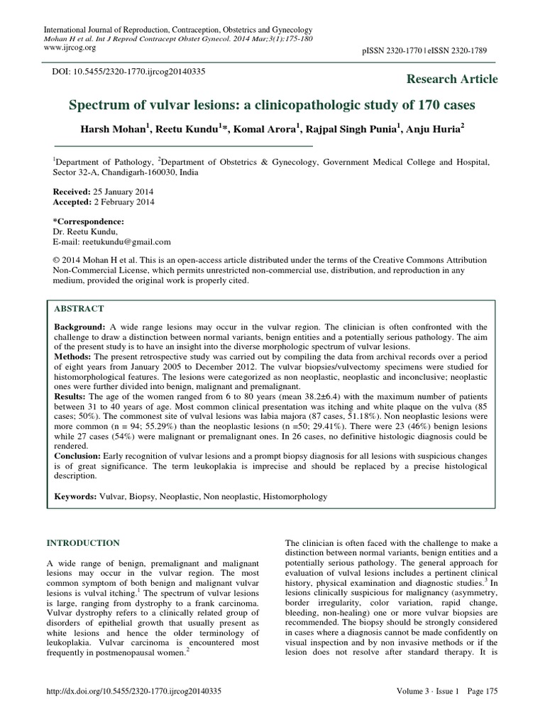 Spectrum of Vulvar Lesions | PDF | Epithelium | Biopsy