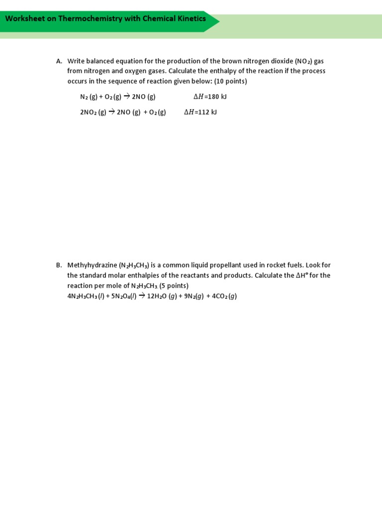 Thermochemistry and Reaction Enthalpy Calculations | PDF