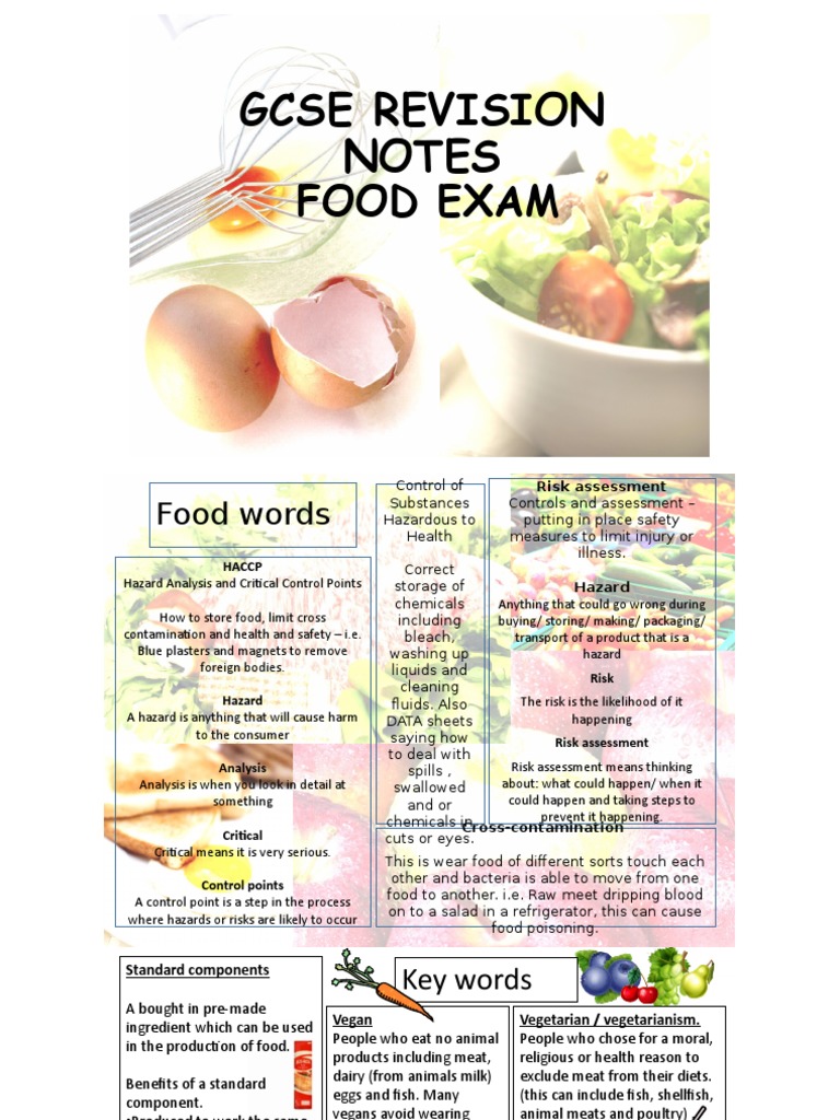 Presentationt - GCSE Revision Notes (Food Exam) | PDF | Egg As Food ...