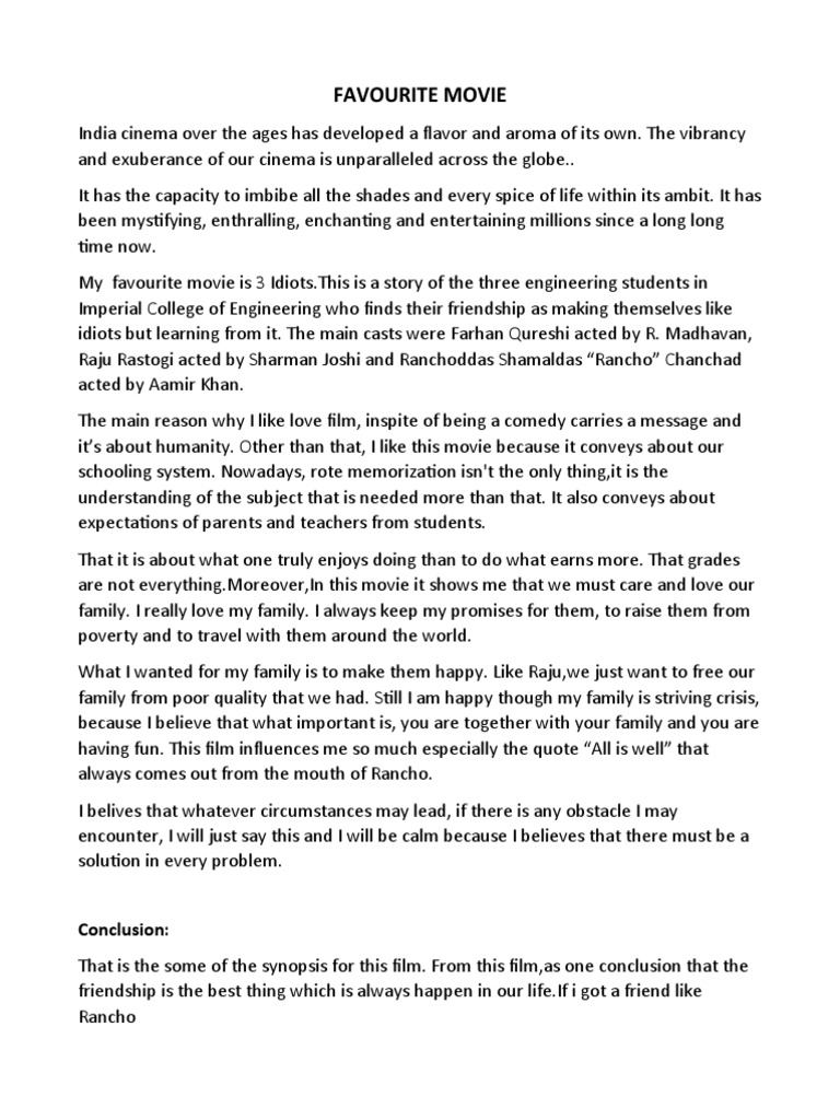 Favourite Movie: Conclusion | PDF