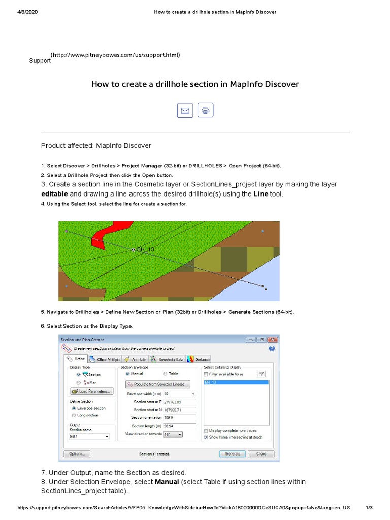 How To Create A Drillhole Section in MapInfo Discover | PDF | Mail | Communication