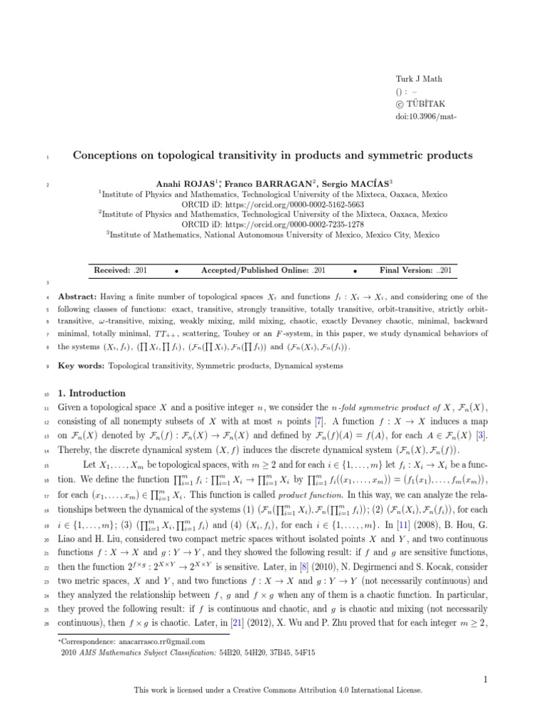 Topological Transitivity in Dynamics | PDF | Function (Mathematics ...