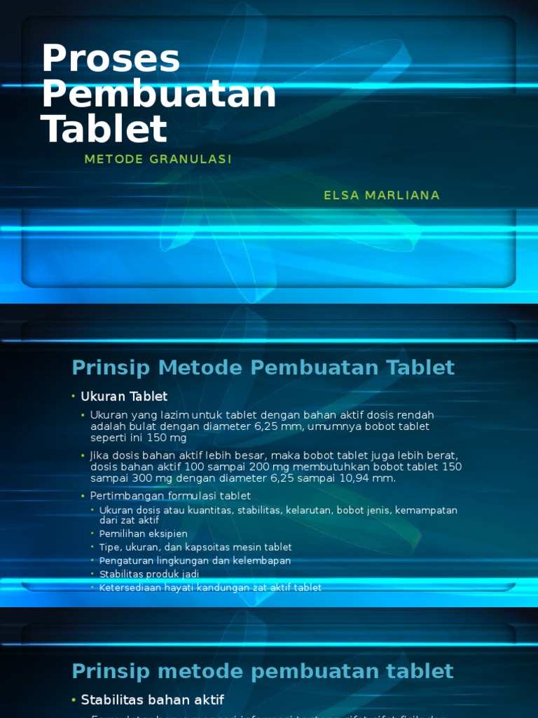Proses Pembuatan Tablet | PDF