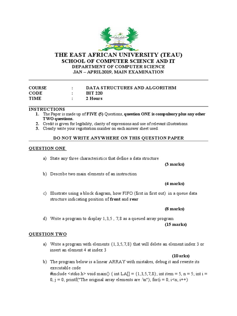 Data Structures And Algorithm2 Pdf Queue Abstract Data Type Array Data Structure