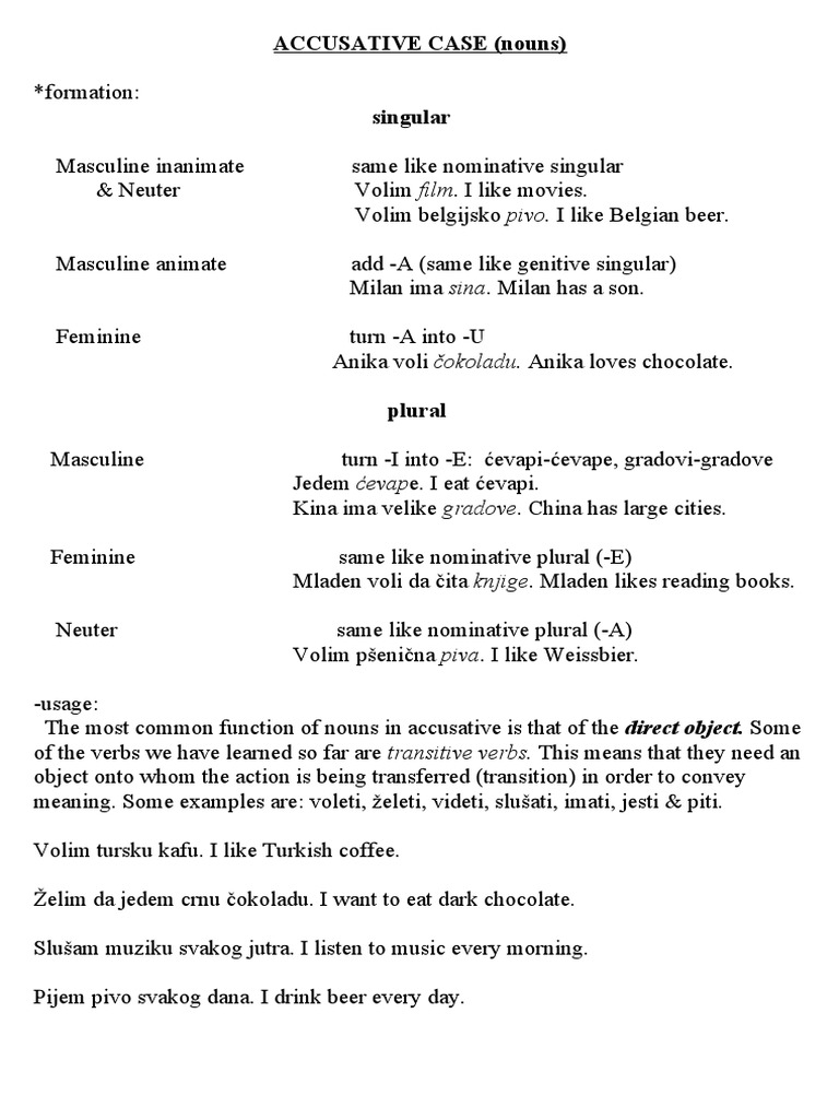 Accusative Singular Nouns And Adjectives (Biernik Liczby, 04/28/2024