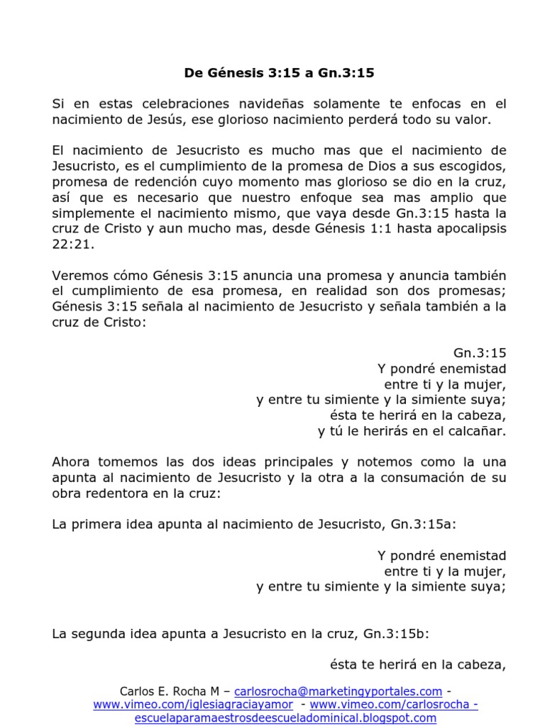 de Genesis 3 Vs15 A Genesis 3Vs15 | PDF | Cristo (título) | Jesús