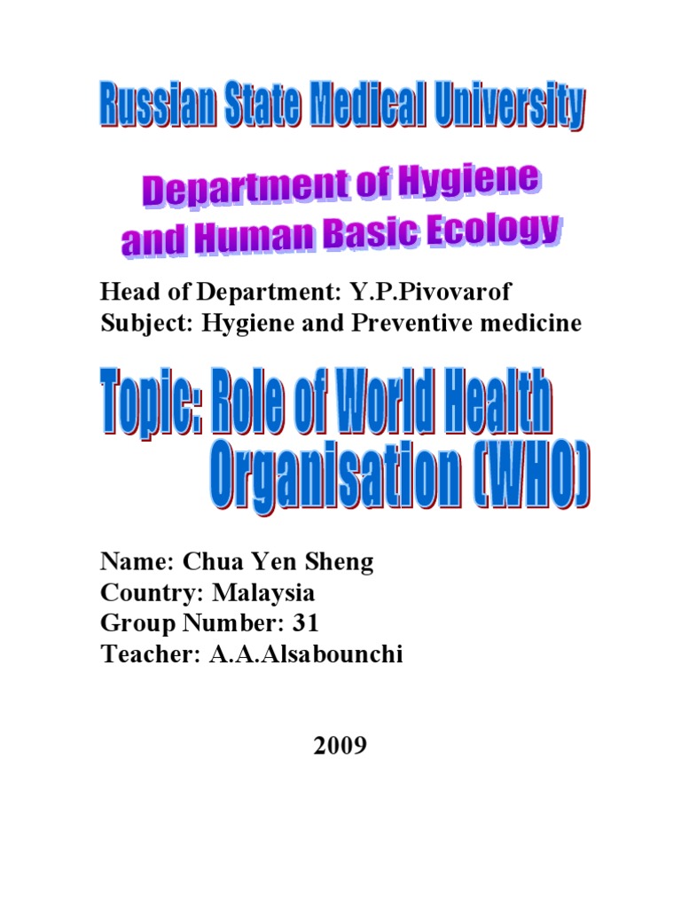 Role of World Health Organization | World Health Organization ...