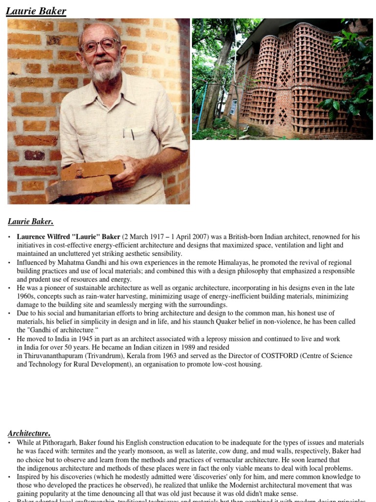 Laurie Baker Works | PDF | Architectural Design | Architecture