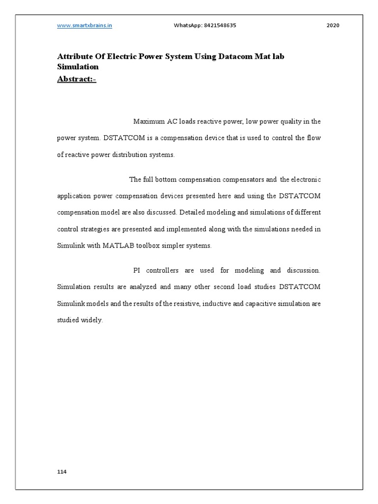 Attribute of Electric Power System Using Datacom Mat Lab Simulation ...