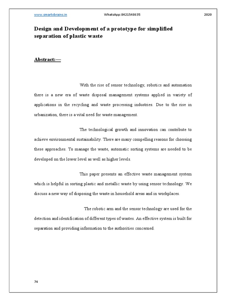 Smart Garbage Sorting System Prototype | PDF