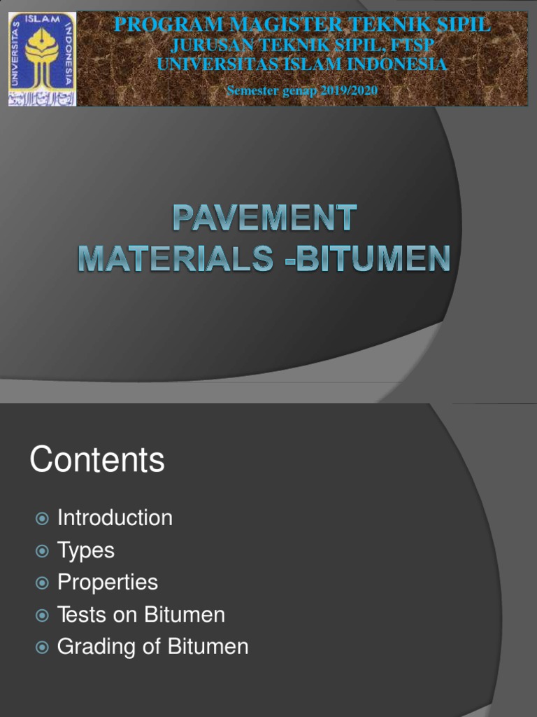 Pavement Materials Bitumen | PDF | Asphalt | Road Surface