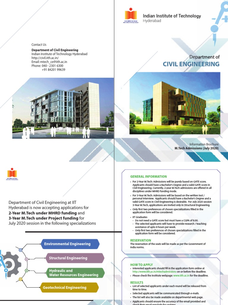 CE MTech Brochure July 2020 PDF | PDF | Civil Engineering | Engineering