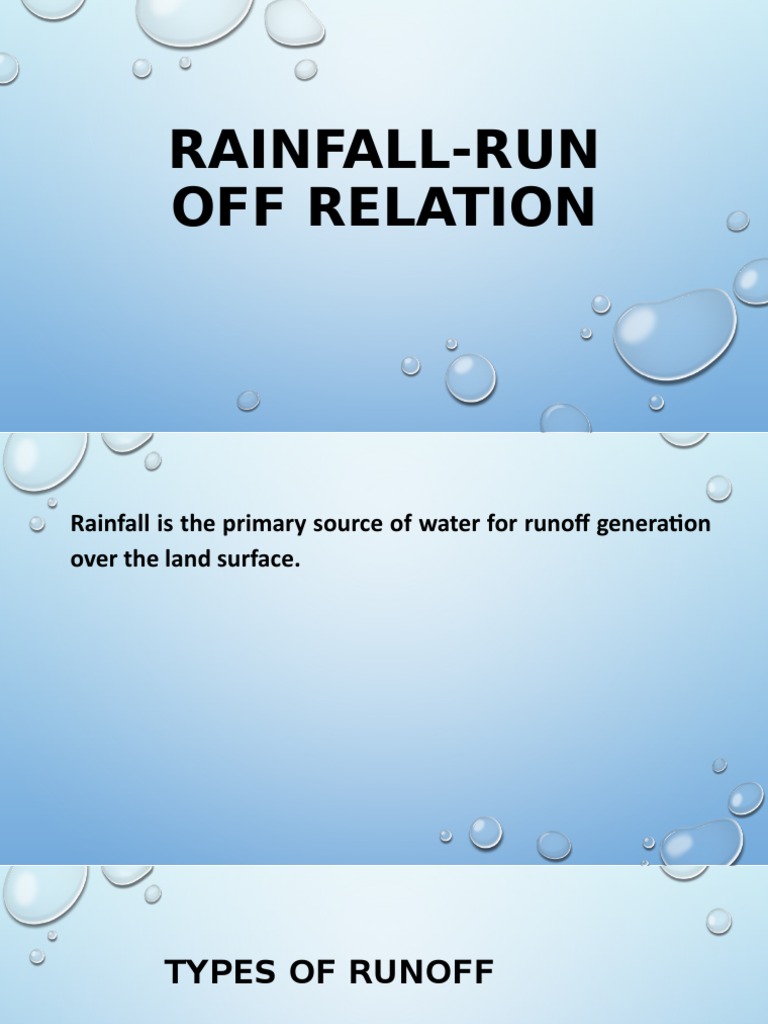 Rainfall-Run Off Relation | PDF | Drainage Basin | Surface Runoff
