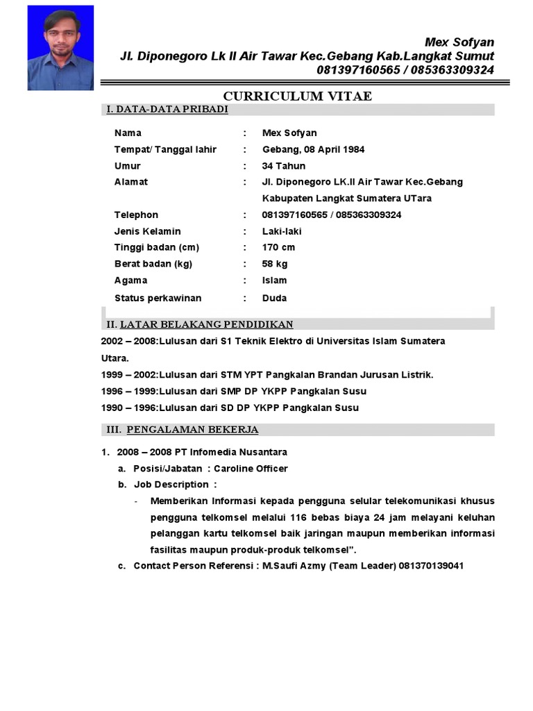 CV MEX SOFYAN New | PDF