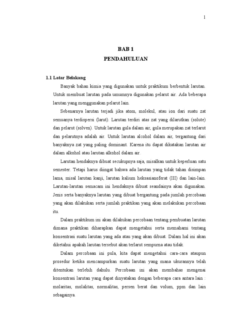 Laporan Pembuatan Larutan Aswar | PDF