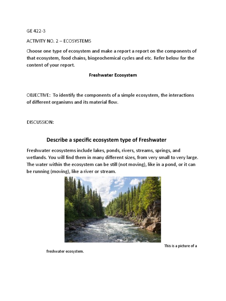 Describe A Specific Ecosystem Type of Freshwater | PDF | Carbon Cycle ...