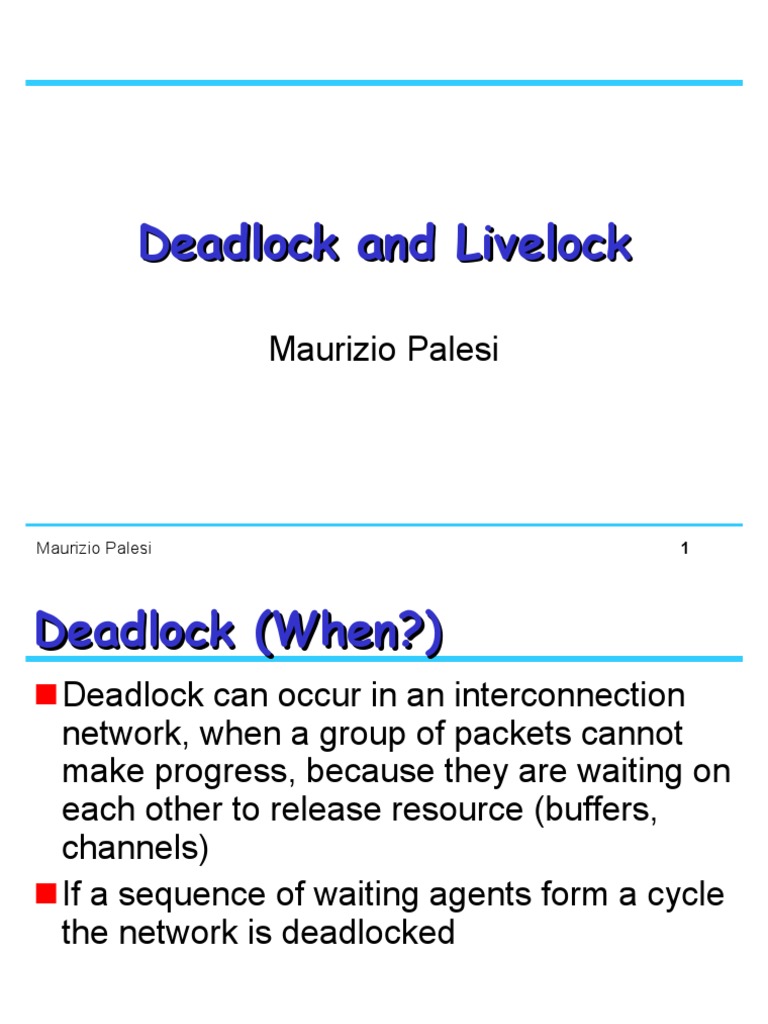 05 Noc Deadlock and Livelock | PDF | Routing | Internet Architecture