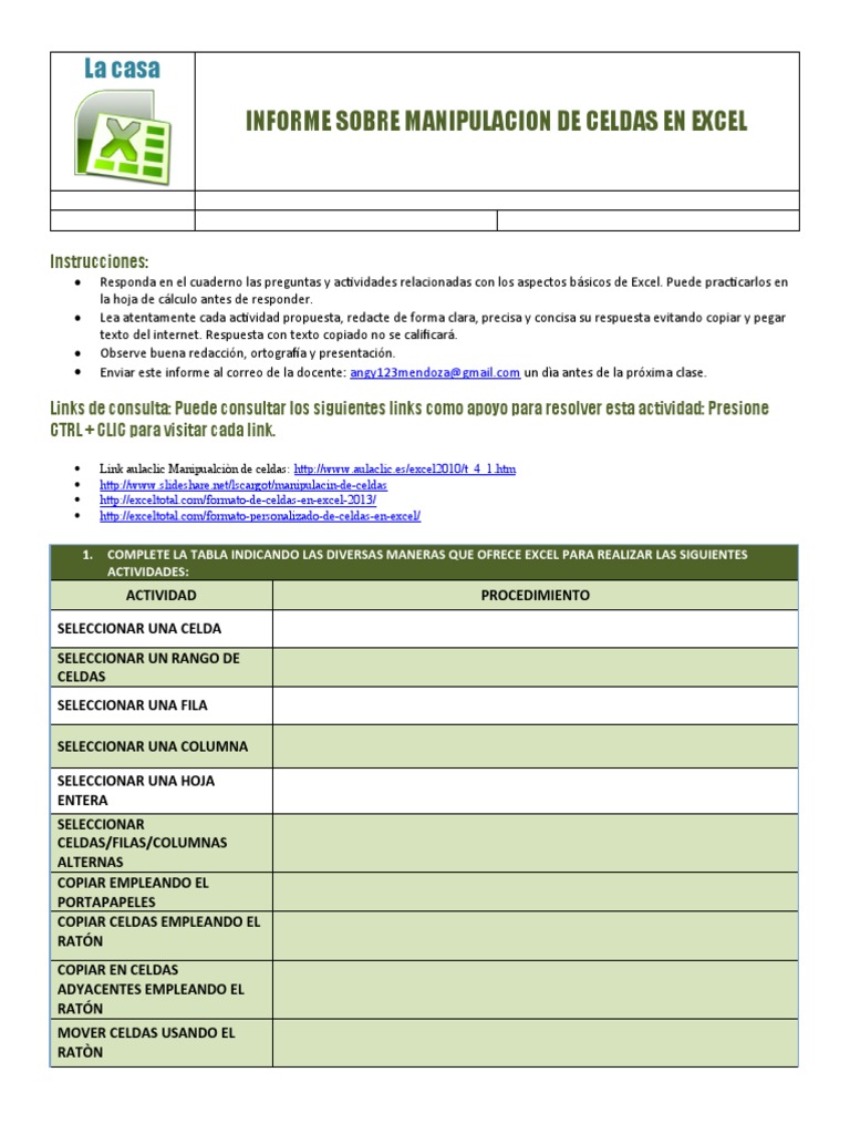 Informe Formato A Celdas en Excel Cji | PDF | Microsoft Excel | Hoja de ...