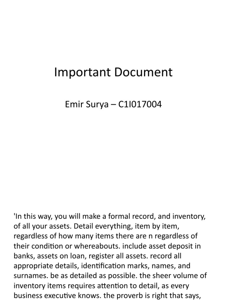 Important Document: Emir Surya - C1I017004 | PDF | Business | Finance ...