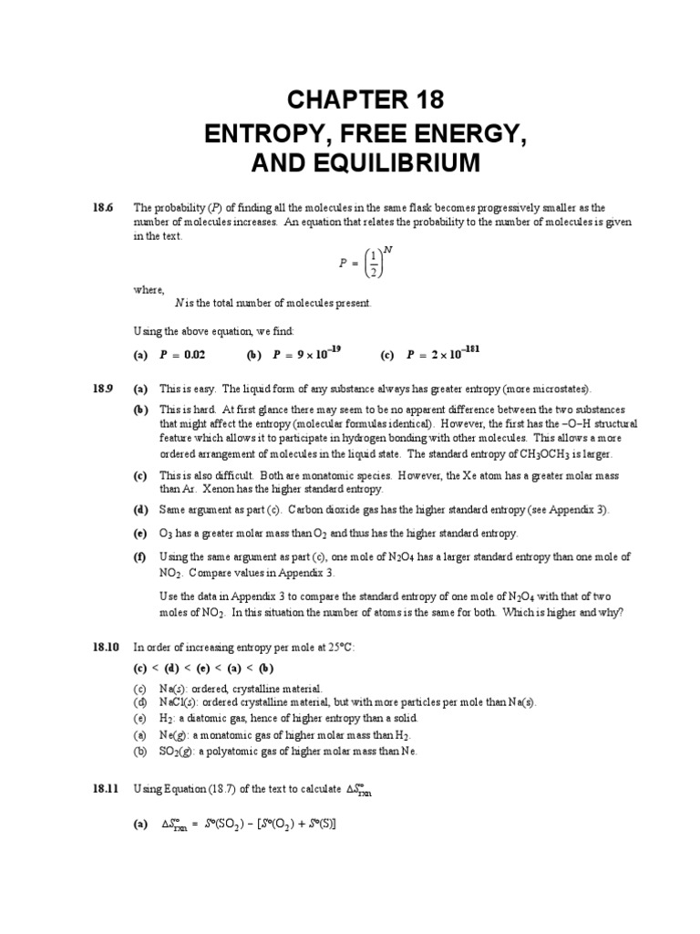 Thermodynamic Analysis of Chemical Reactions | PDF | Gibbs Free Energy ...