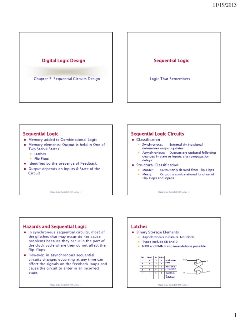 EE200 - DLD - Chapter 05 - Sequential Circuits | Download Free PDF | Digital Electronics ...