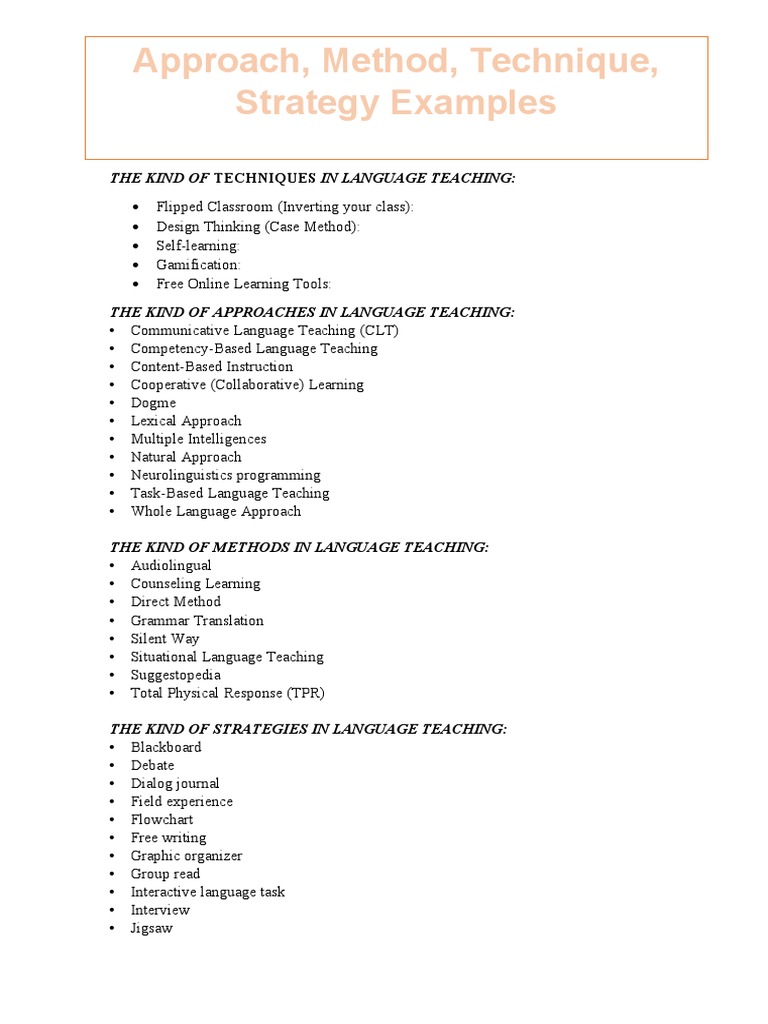 Approach, Method, Technique, Strategy Examples CARLOS HOSTIA.