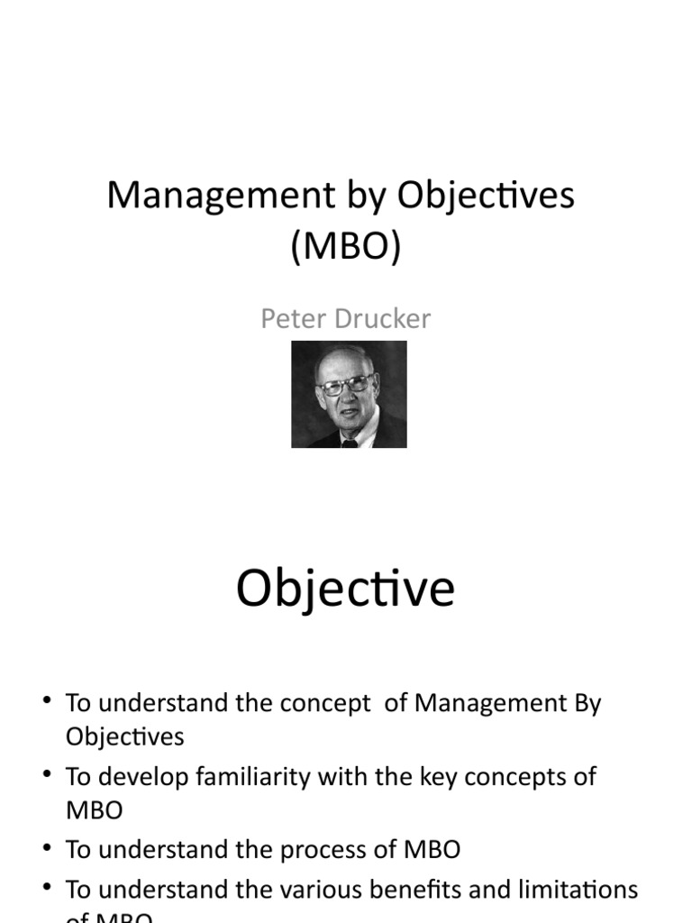 Management by Objectives (MBO) : Peter Drucker | PDF | Goal | Business