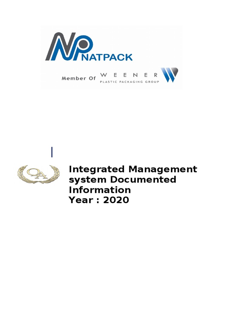 Integrated Management System Documented Information Year: 2020 | PDF