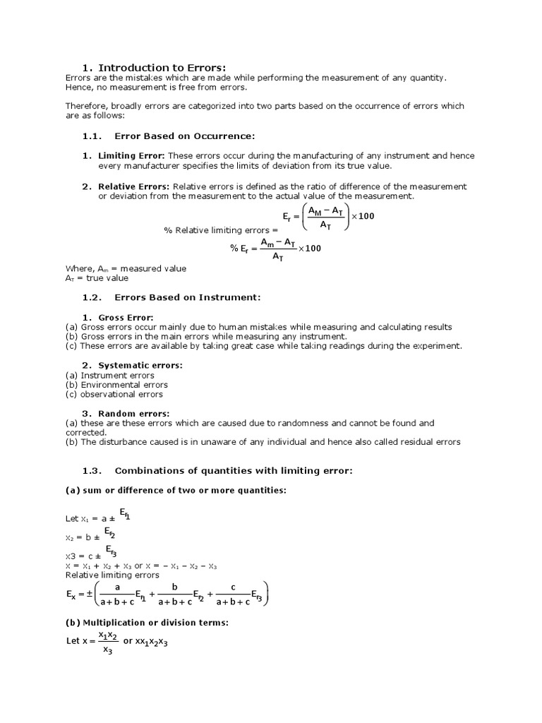 Moving Coil Ammeter & Voltmeter | PDF | Observational Error | Errors ...