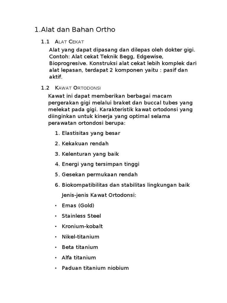 Alat Dan Bahan Ortho | PDF