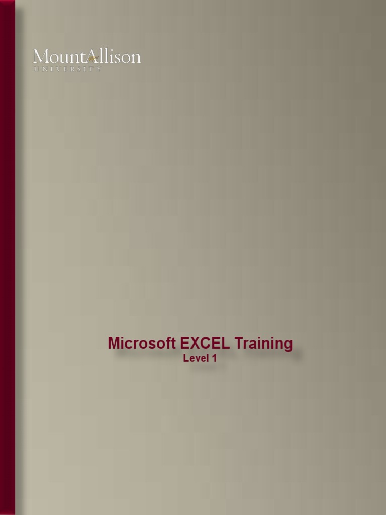 0438 Microsoft Excel Training Level 1 | PDF | Microsoft Excel | Worksheet